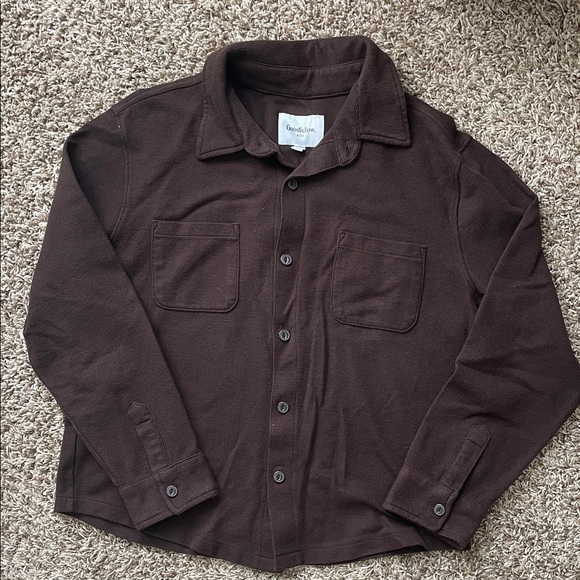 Goodfellow & Co | Shirts | Goodfellow Knit Dark Brown Buttonup Shirt ...